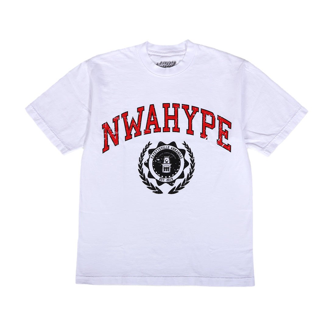 NWA Hype College Arch Tee White Red – NWAHYPE