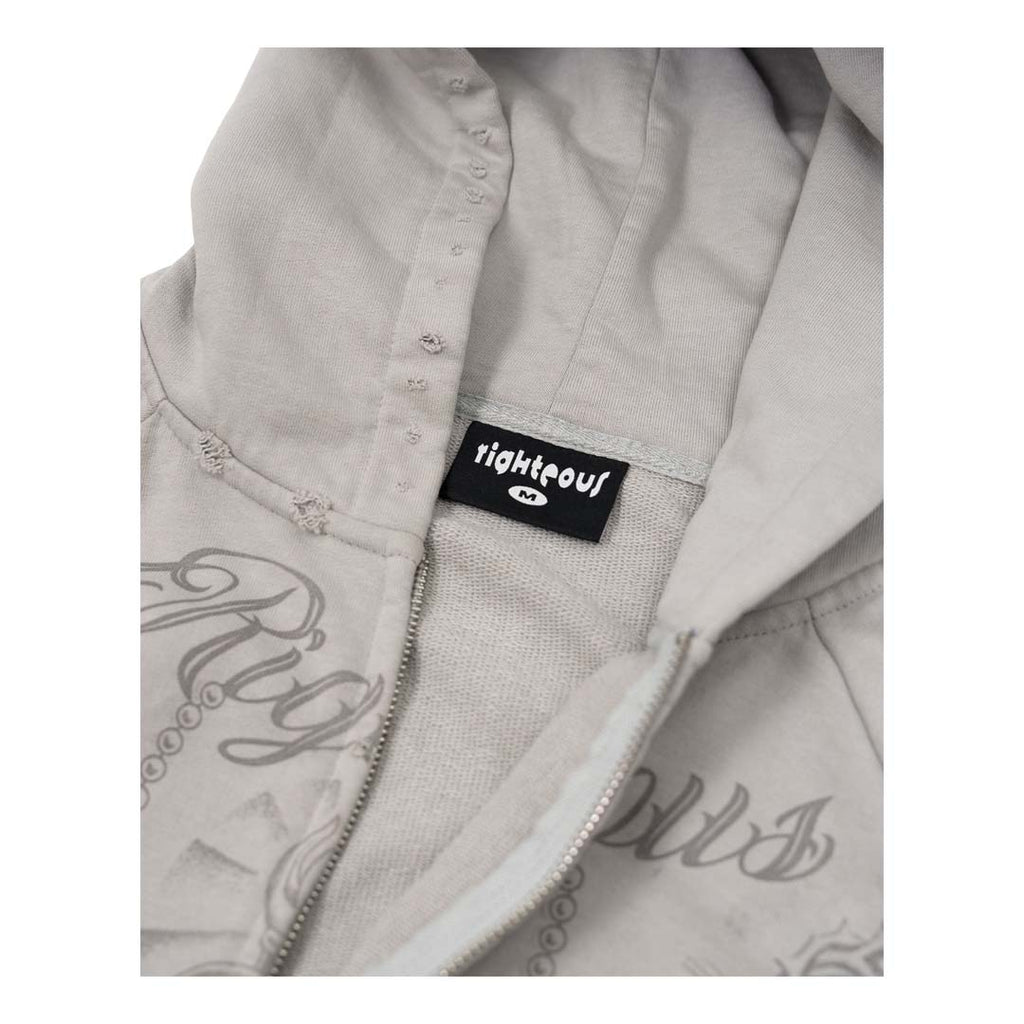 Righteous Tatted Believer Zip Up Hoodie Grey – NWAHYPE
